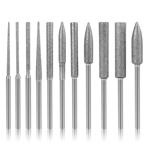 Stone Carving Set Diamond Burr Bits Compatible with Dremel, 11PCS ...