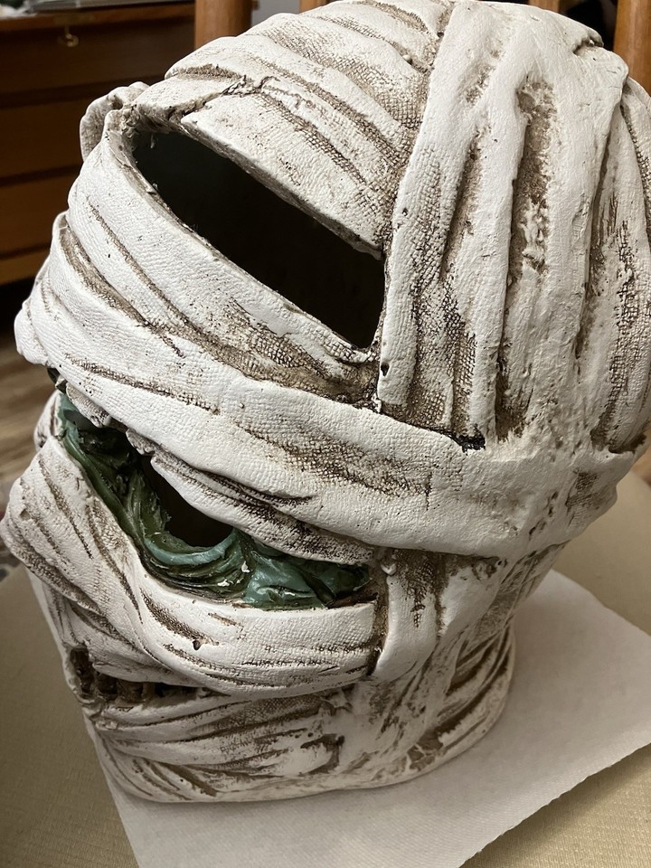 14in Ceramic/Resin Mummy Head Halloween Decor Lot B | eBay