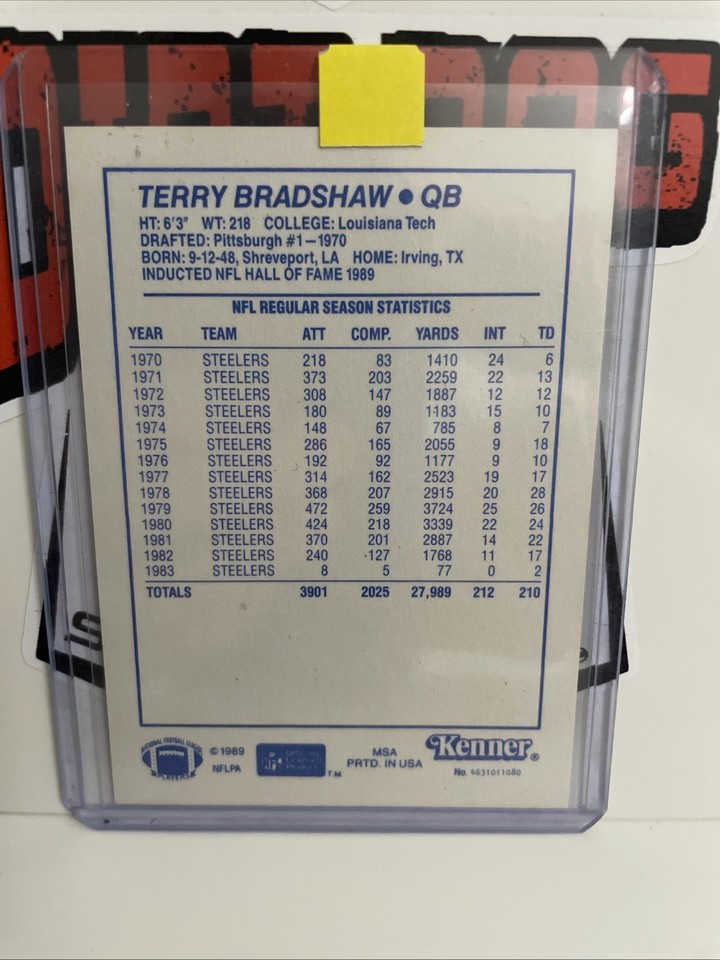 Terry Bradshaw Graded 1989 Kenner Starting Line Up Legends Collection ...