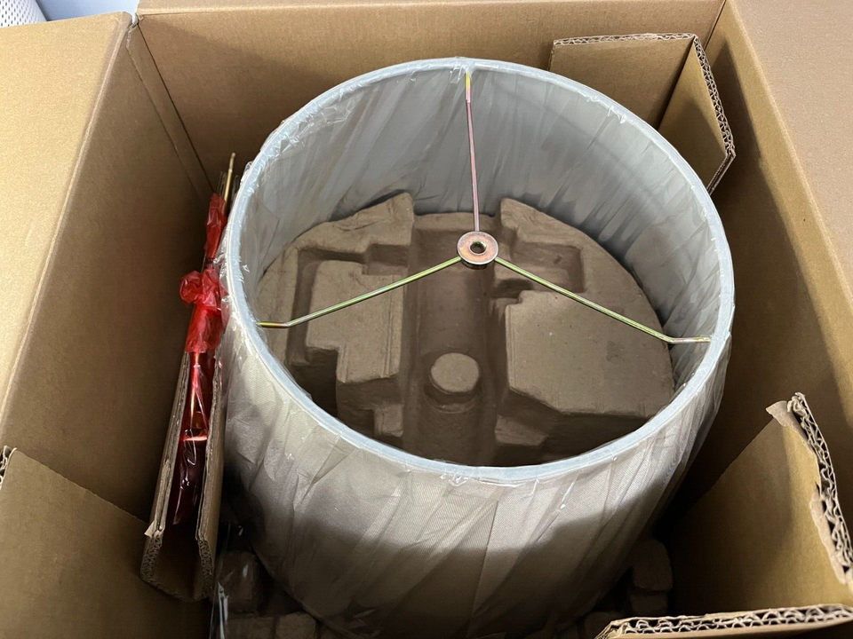 Hampton Bay Rhodes 58.50 in. Bronze Floor Lamp with Natural Linen Shade ...