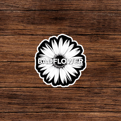 Badflower Grunge Aesthetic Daisy Sticker - Dark Flower Power Decal ...