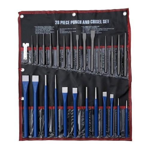 28Pcs Punch & Chisel Tool Set Cold Chisels Center Punch Taper Punch PIN ...