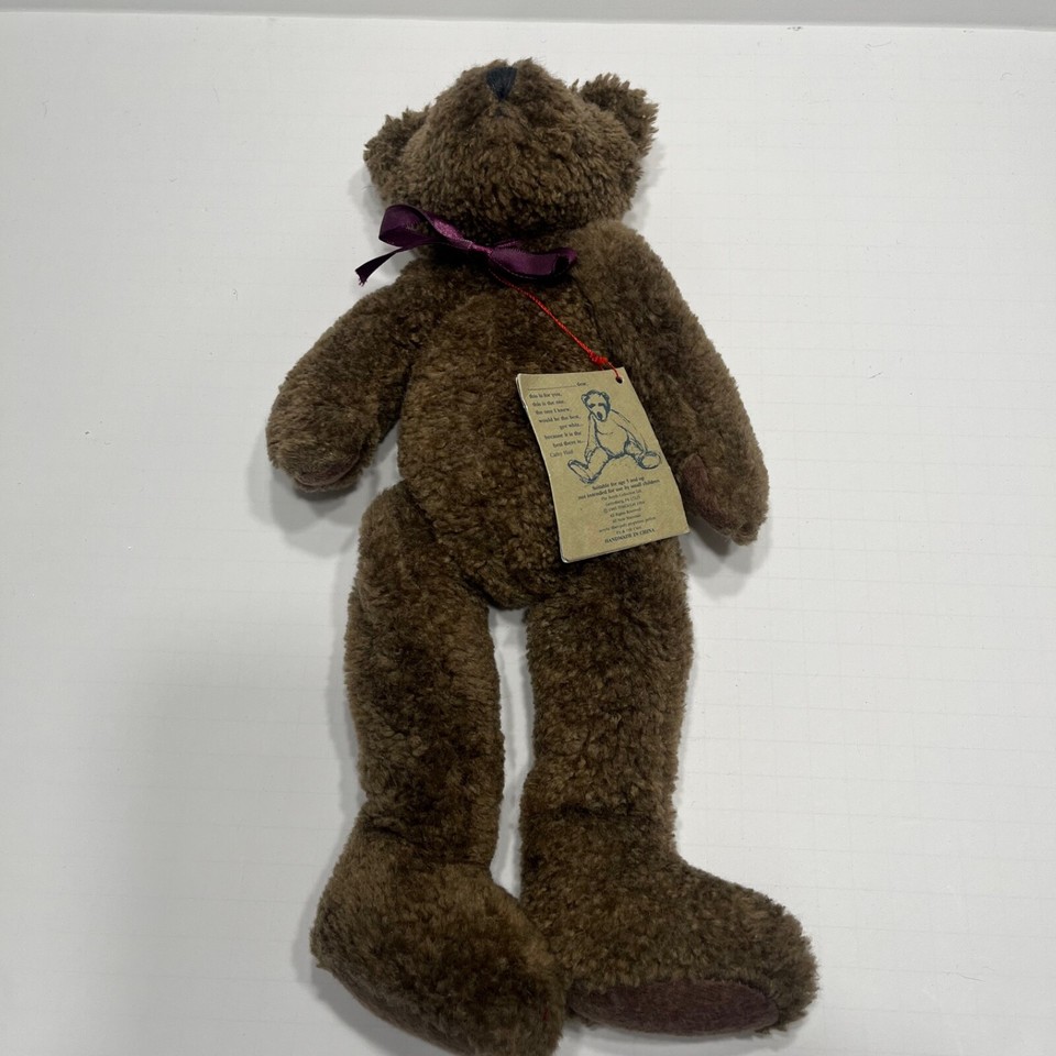 Boyds Bears Albert Fully Jointed Brown Fur Maroon Bow With Tag | eBay
