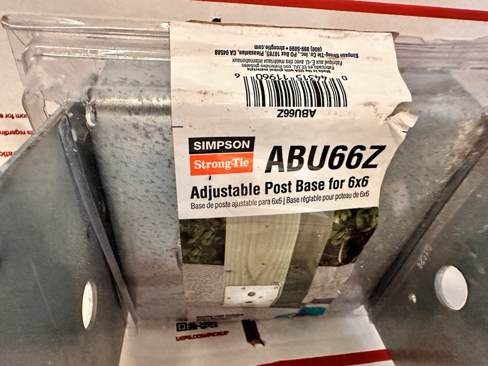 Simpson Strong-Tie ABU66Z ZMaX Galvanized Adjustable Post Base for 6X6 ...