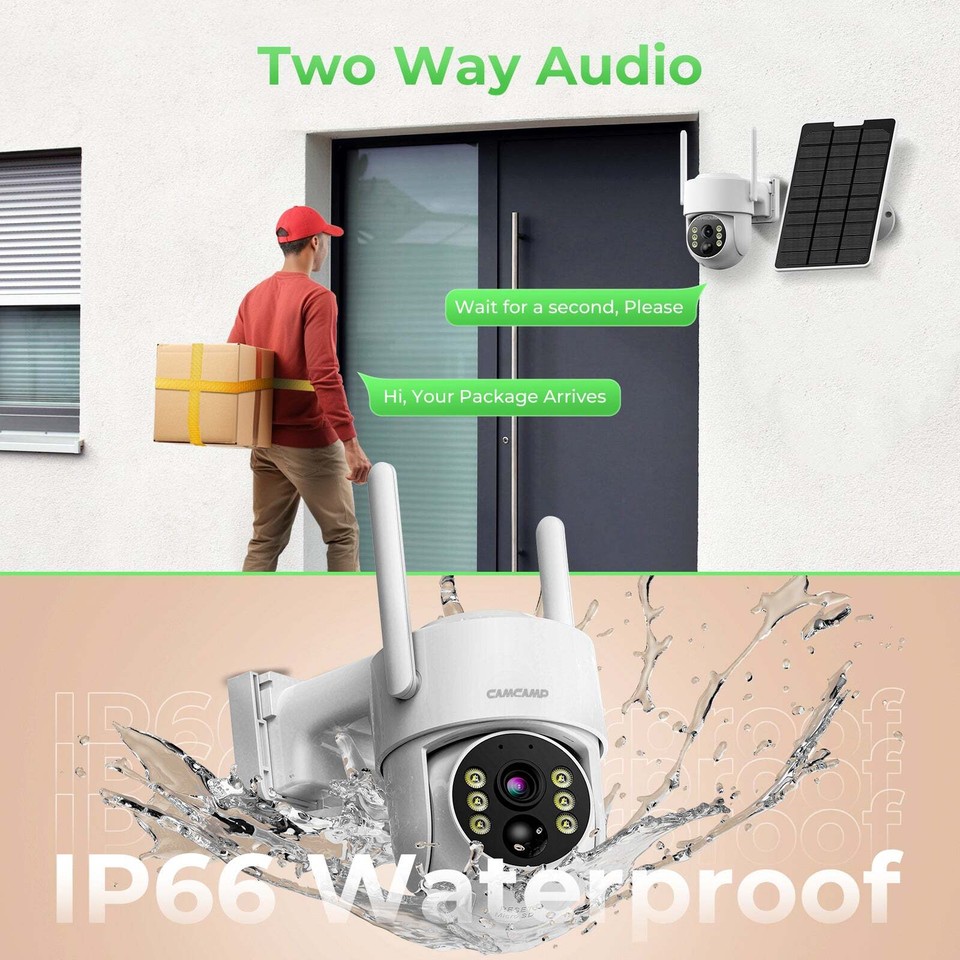 Solar Security Cameras Wireless Outdoor Home CCTV Security System with ...