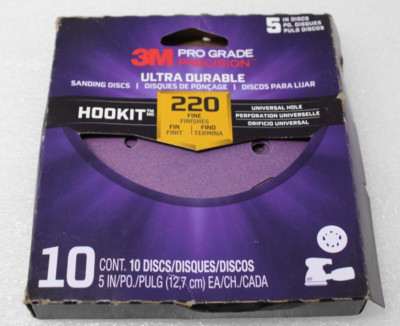 3M Pro Grade Ultra Durable Sanding Hookit 220 Fine Finishes 5” Discs | eBay