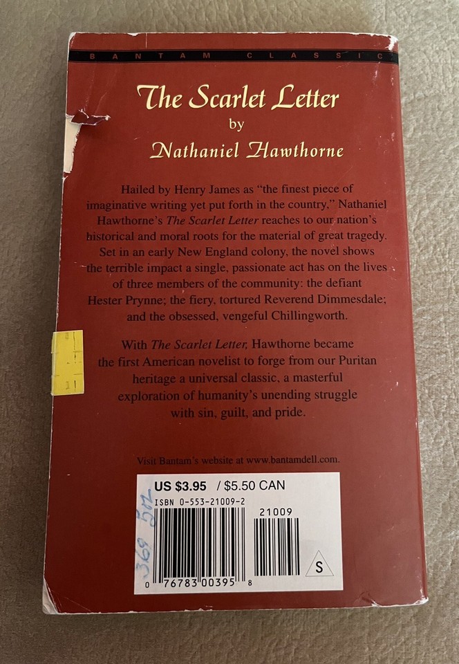 The Scarlet Letter Book by Nathaniel Hawthorne 9780553210095 | eBay