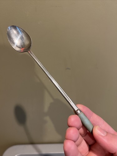 Castle Stainless Steel long iced Tea Spoon Japan Blue Handles stir ...