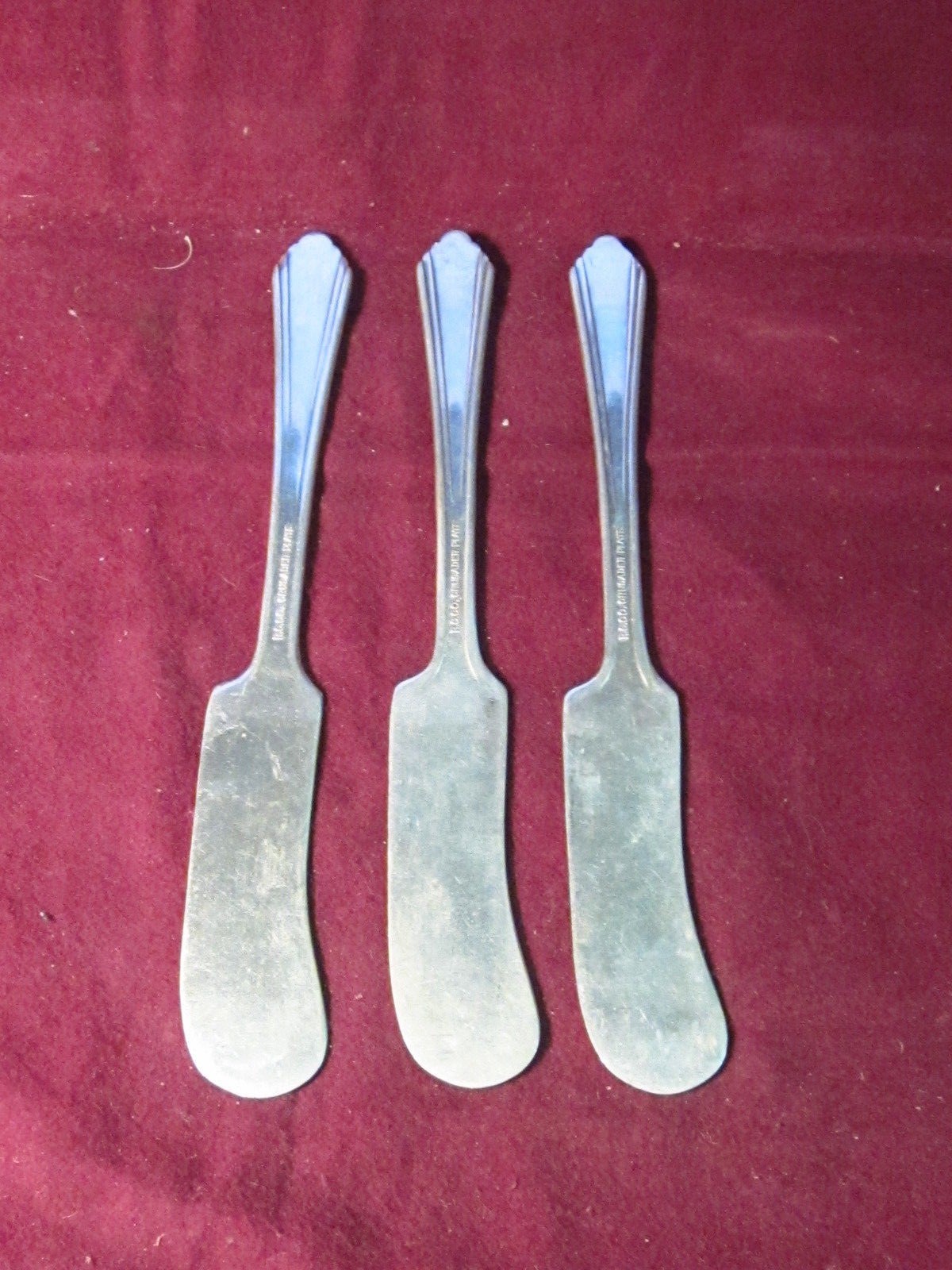 R.C.CO. Silverplate SET OF 3 DREXEL BUTTER SPREADER KNIFE 5 3/4" no ...