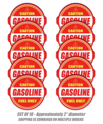 10x Gasoline Fuel Only sticker diesel decal gas label tank vinyl door ...