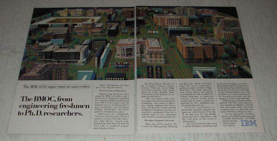 1983 IBM 4341 Super-Mini Computer Ad - The BMOC | eBay