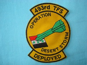 PATCH US 493rd TACTICAL FIGHTER SQUADRON " OPERATION DESERT STORM " | eBay