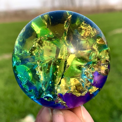 153G Natural Titanium Rainbow Quartz sphere Crystal ball Healing | eBay