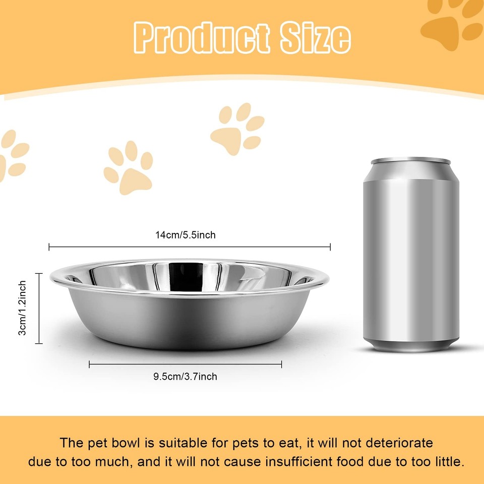 Stainless Steel Cat Bowl-Shallow Wide Flat Cats Food Bowls,Metal Kitten ...