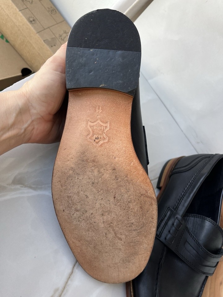 Structure Men Loafers Dress Shoes Slip On Sz 11 M Black Leather | eBay