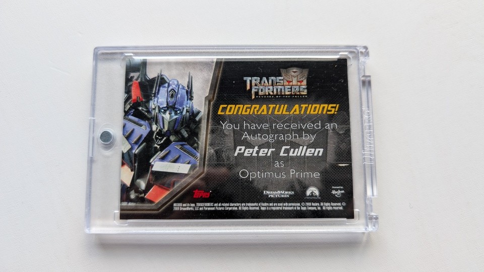 2009 Topps Transformers Optimus Prime Peter Cullen Authentic Autograph ...