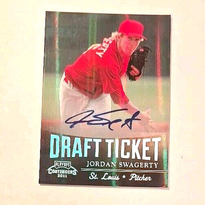 2011 Contenders Draft Ticket Signatures #87 Jordan Swagerty Rc Auto ...