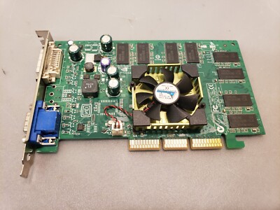 Vintage Nvidia 128MB Video Graphics Card DVI VGA AGP P162 Dell 0U0842 ...