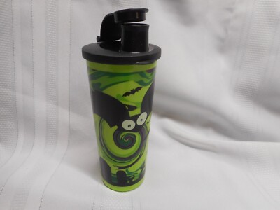 Tupperware Halloween Pumpkin Bats Tumbler 16 oz with lid Glows in Dark ...