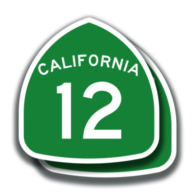 CALIFORNIA STATE ROUTE 12 STICKER 2 Decals Road Sign Bogo Highway ...