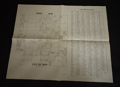 Vintage TROY MICHIGAN Street Map 1970 | eBay