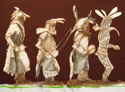 Len Agrella "Mixed Dance" Signed Original Mixed Media Painting on Paper ...