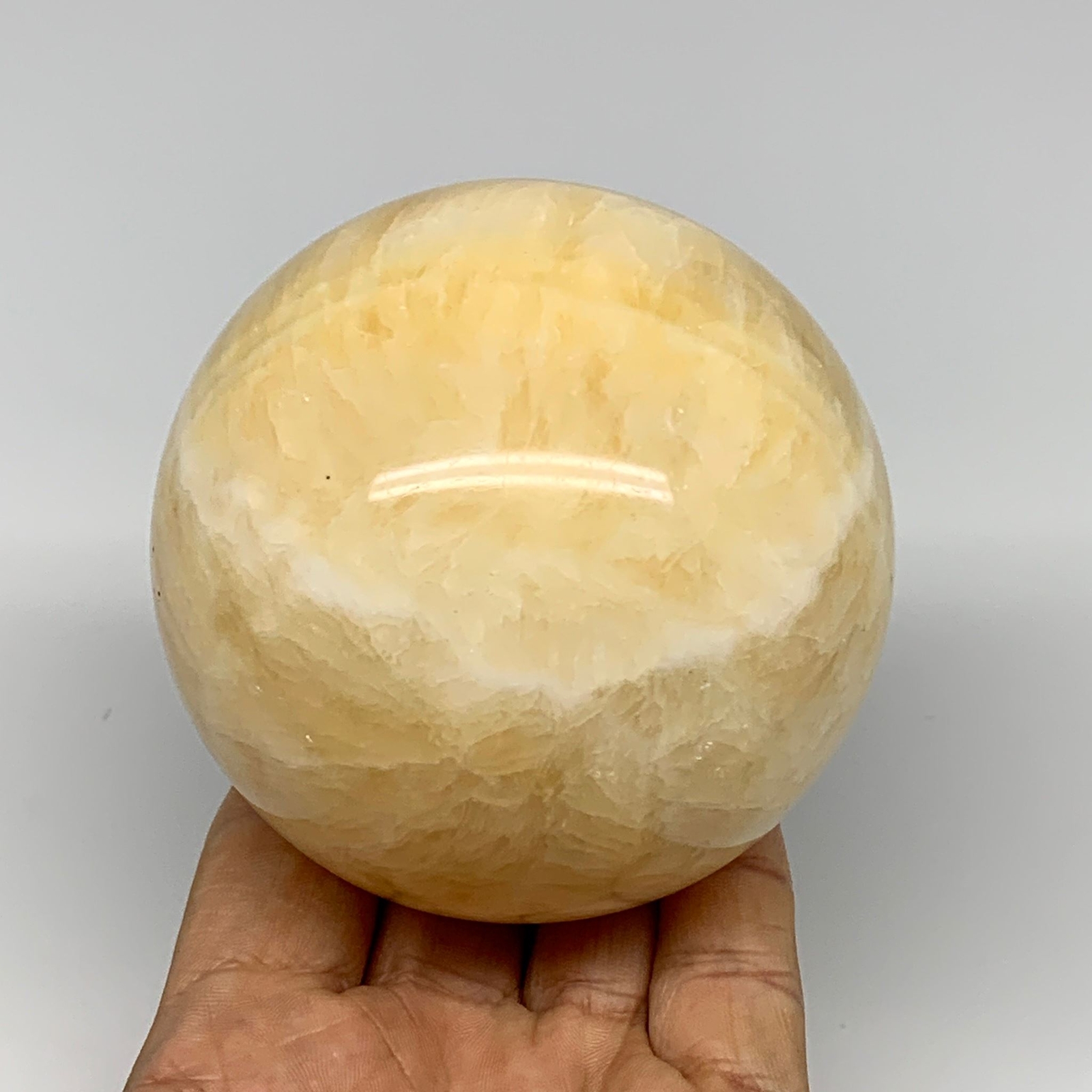 1.62 lbs,3.2"(80mm) Yellow Calcite Sphere Gemstone,Healing Crystal ...