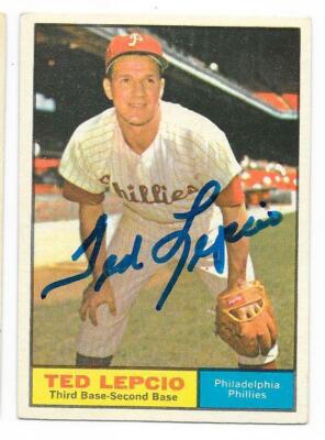 TED LEPCIO 1961 TOPPS AUTOGRAPHED SIGNED # 234 PHILLIES DECEASED | eBay