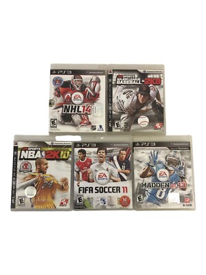 Playstation 3 Game Lot:MLB 2K9,NBA 2K10,FIFA Soccer 11,NHL 14, Madden ...