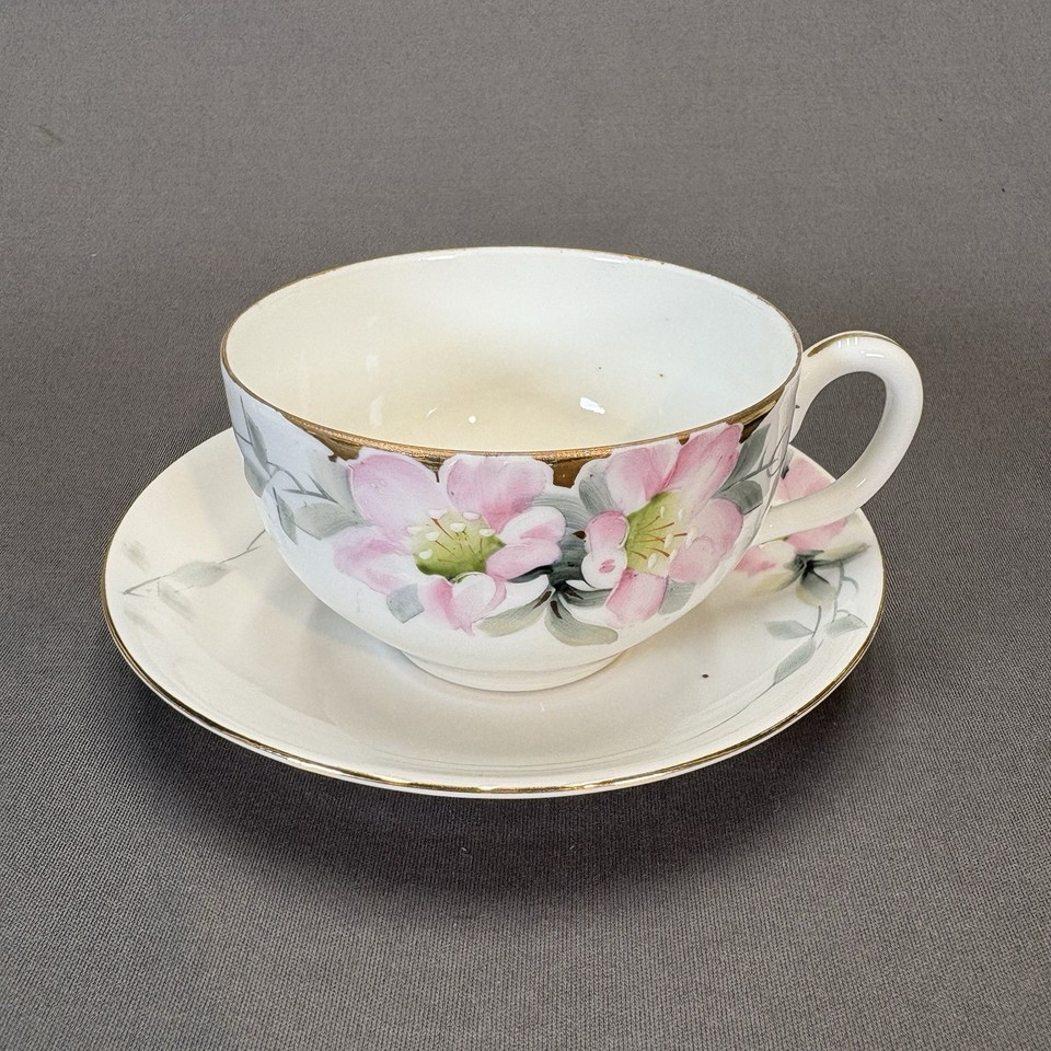 Noritake Azalea Cup and Saucer Set of 4 Nippon Backstamp Hand Painted ...