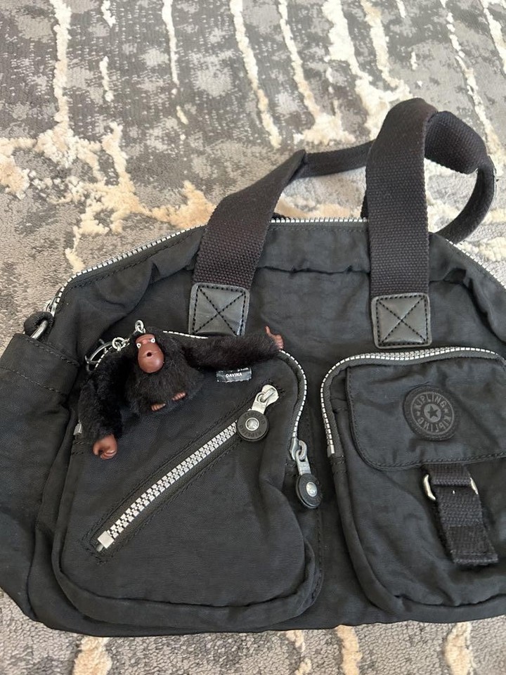 Kipling Tote Bag Black 9.1x12.2x5.7in Lightweight Used | eBay