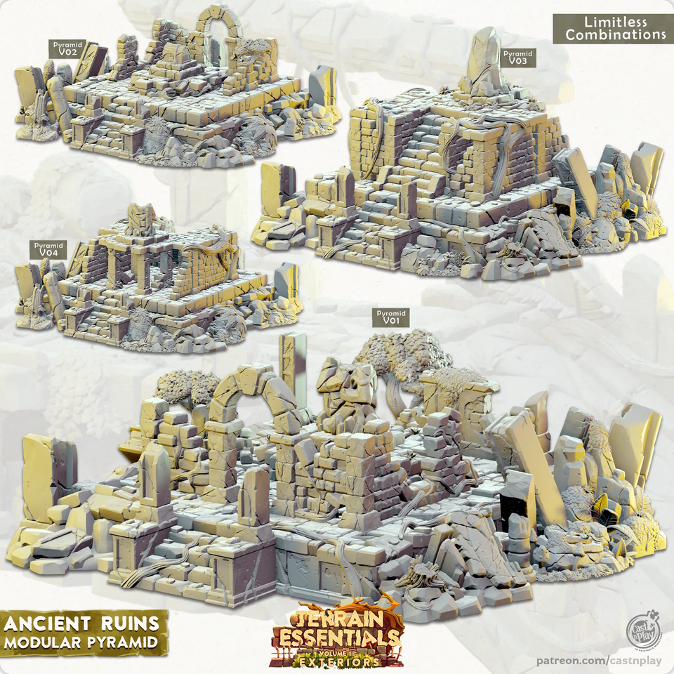 Ancient Ruins Set | TTRPG Scatter Diorama Dollhouse Miniature | Terrain ...