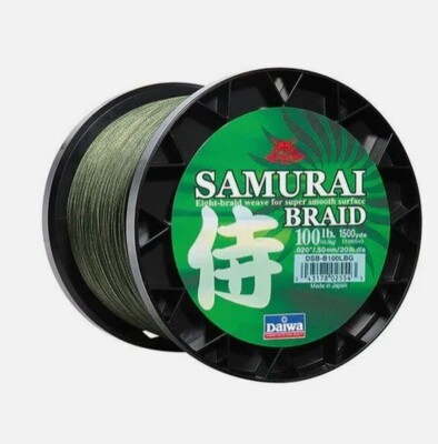 Daiwa SAMURAI Braided Fishing Line Bulk Spool, Dark Green 1500yd All ...
