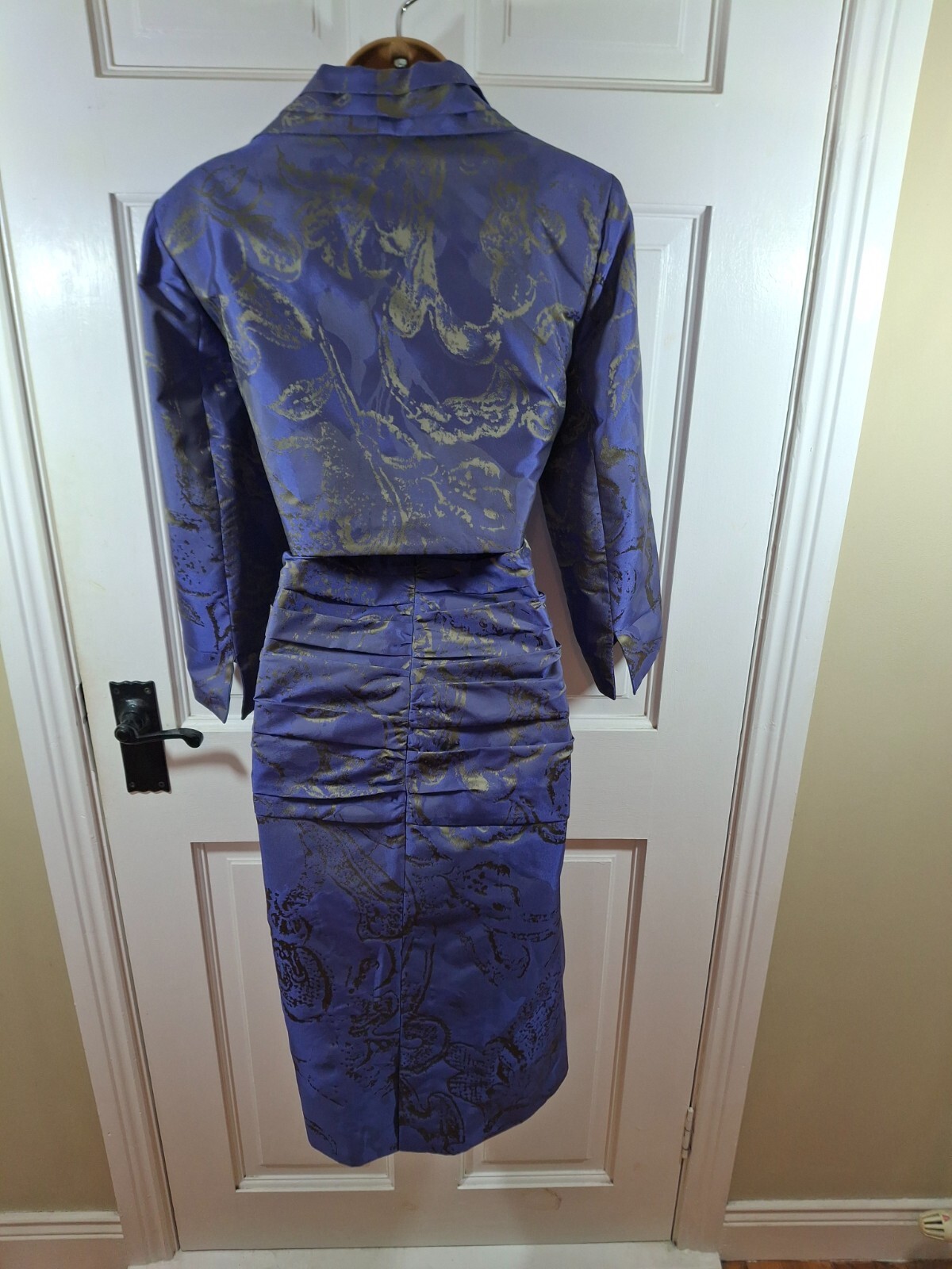 Presen De Luxe Gold & Purple Floral Mother Of Bride Outfit, UK 16 18 ...