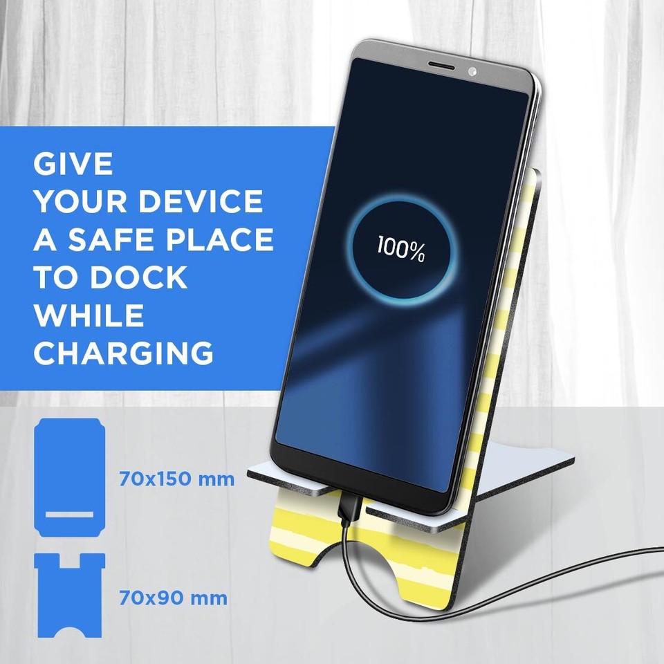 1x 3mm MDF Phone Stand Yellow Stripes Pattern Modern Art #24579 | eBay