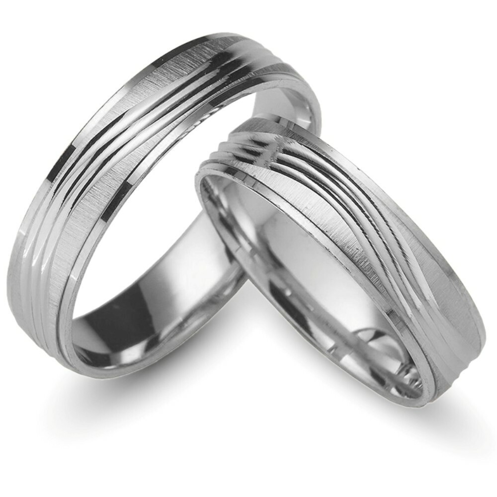 1 Paar Trauringe Gold 333 Eheringe quermatt Breite 5 mm inkl. Gravur ...