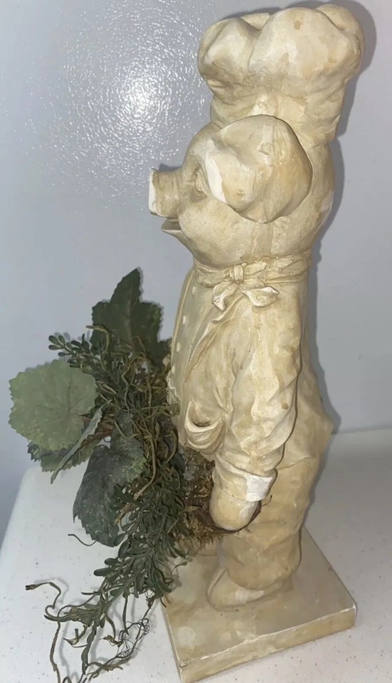 Vintage Chef Pig Statue Figure French Pastry Butcher Shop Restaurant 14 ...