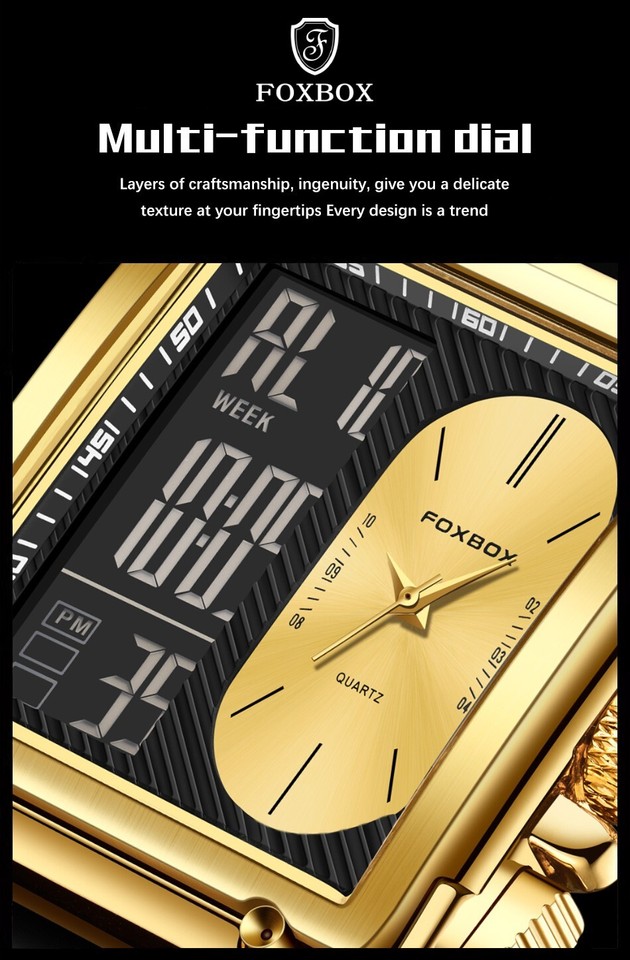 Top Men's Watches LCD Digital Display Quartz Watch Silicone Strap ...