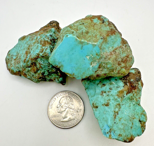 Lot of 3 Large High Grade Natural Rough Turquoise Nuggets 163 Grams ...
