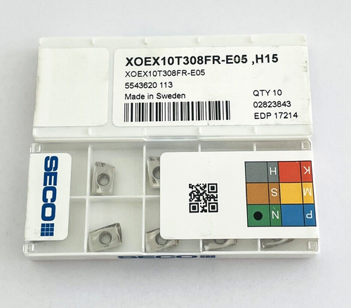 SECO Milling Insert XOEX10T308FR-E05 , H15 ORIGINAL MADE IN SWEDEN NEW ...