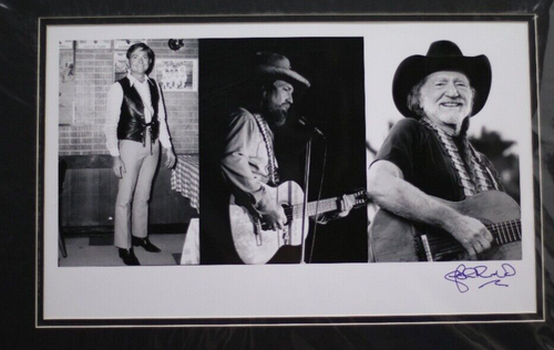 Willie Nelson Triptych over the years High Rez photo Framed dbl Mat 18 ...