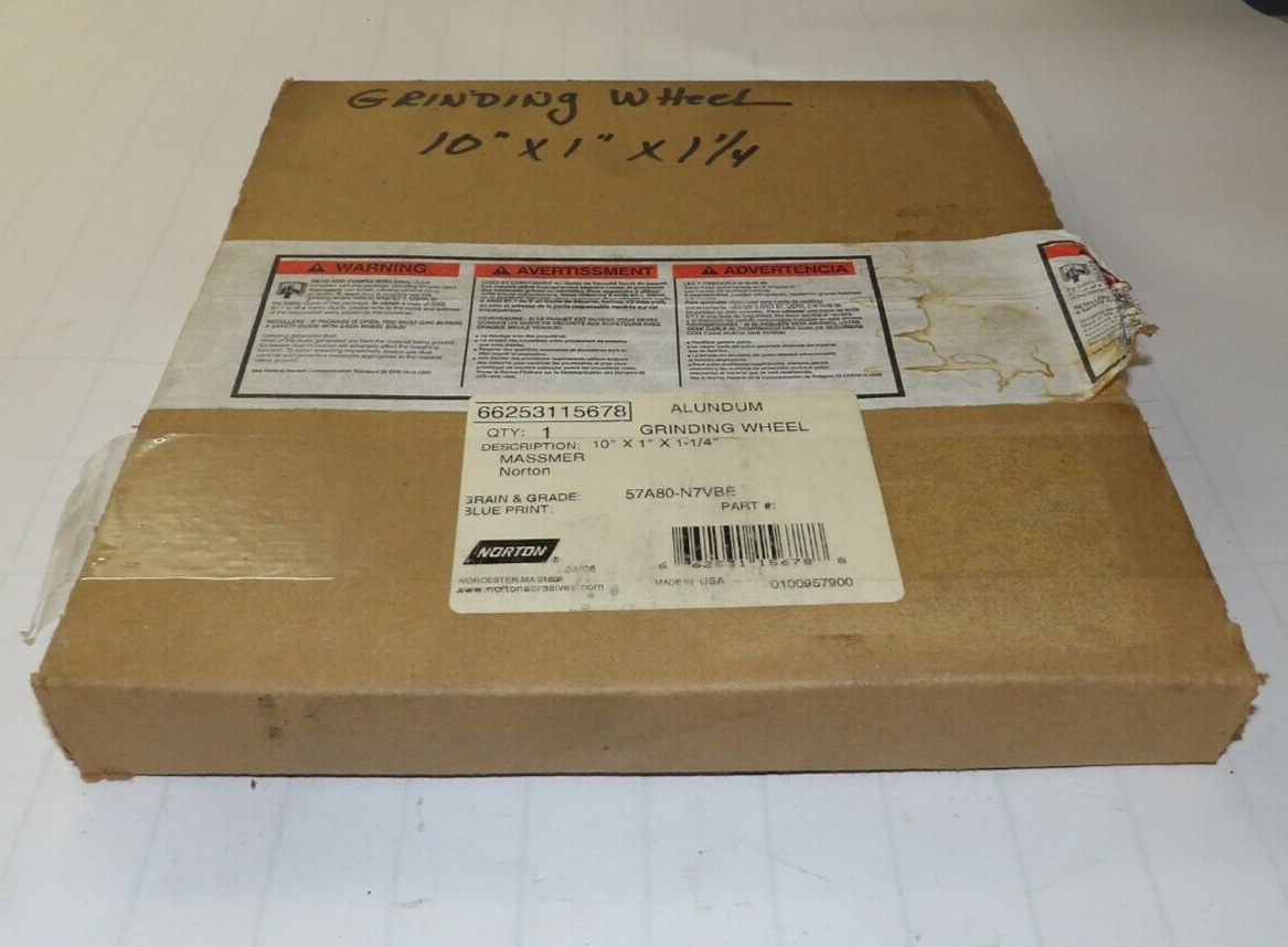 NORTON 10" " -1/4" ALUNDUM 57A80-N7VBE GRIND WHEEL 66253115678 for sale ...