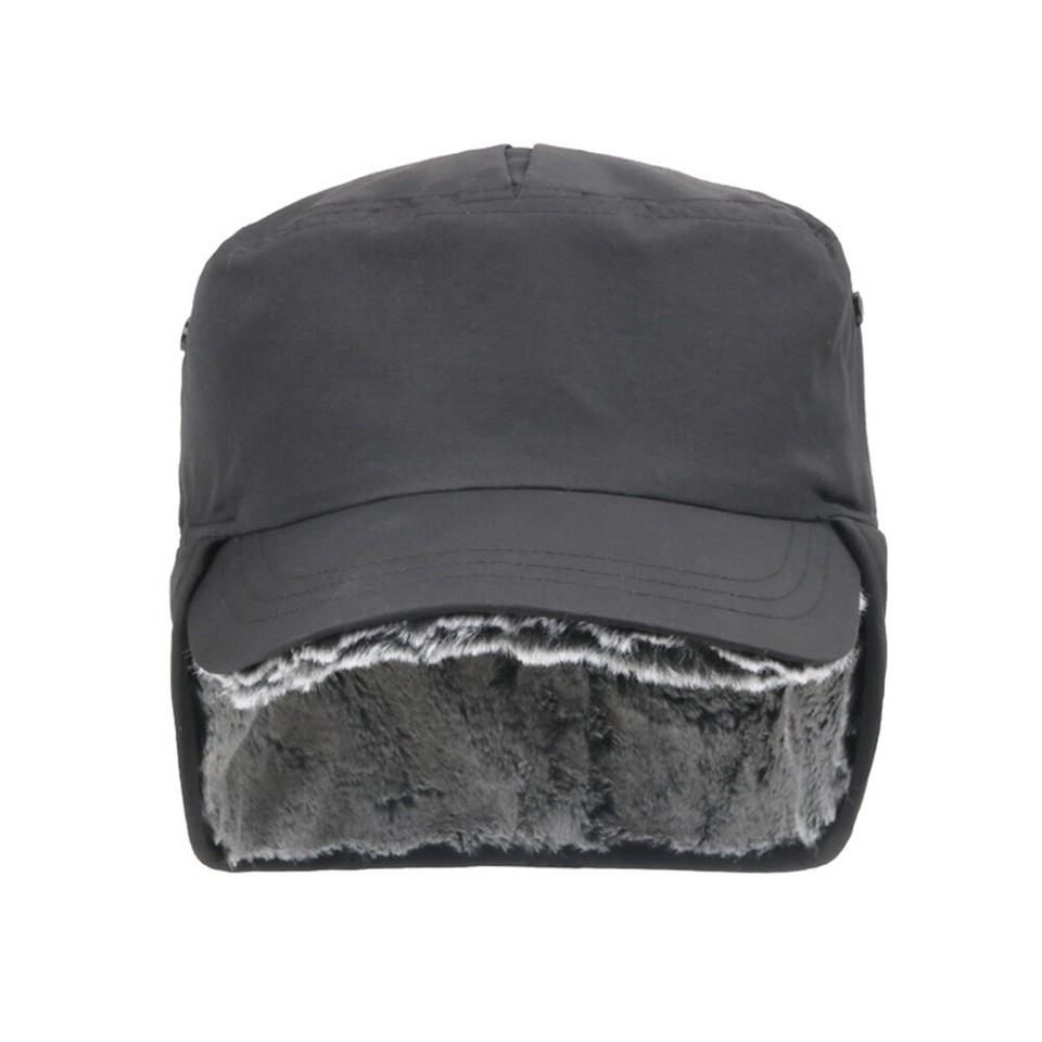 Winter Padded Hat Ear Flaps Thermal Hats Cold Weather Flat Caps Warm ...
