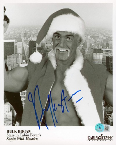 Hulk Hogan Santa with Muscles Authentic Signed 8x10 Photo BAS #BL44838 ...