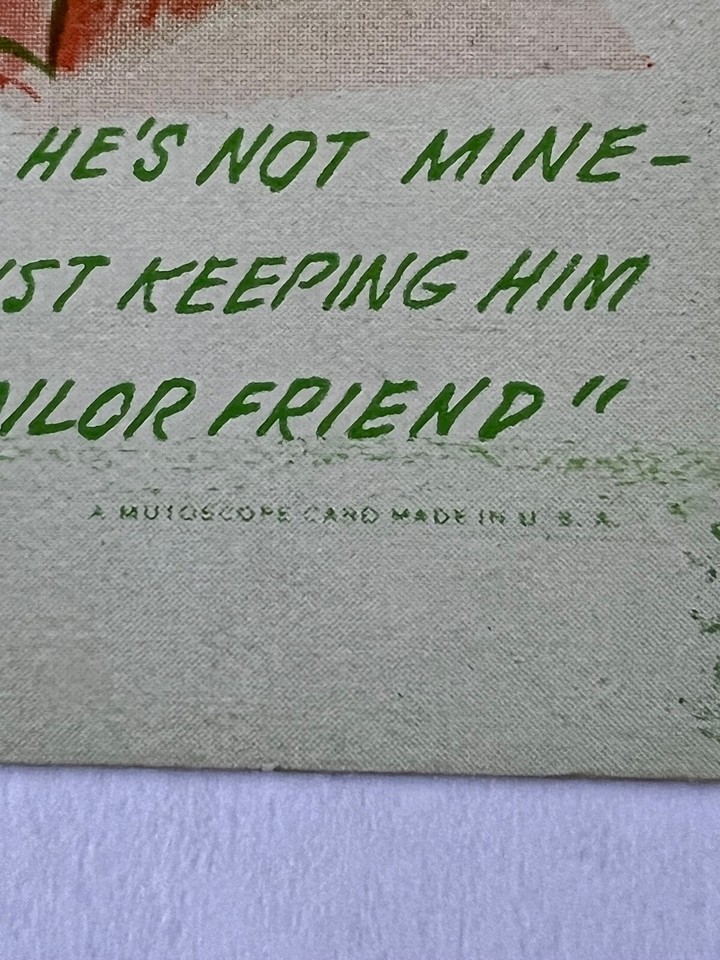 Mutoscope Postcard Comical Risqué Dog Sexy Woman Sailor Friend Vintage ...