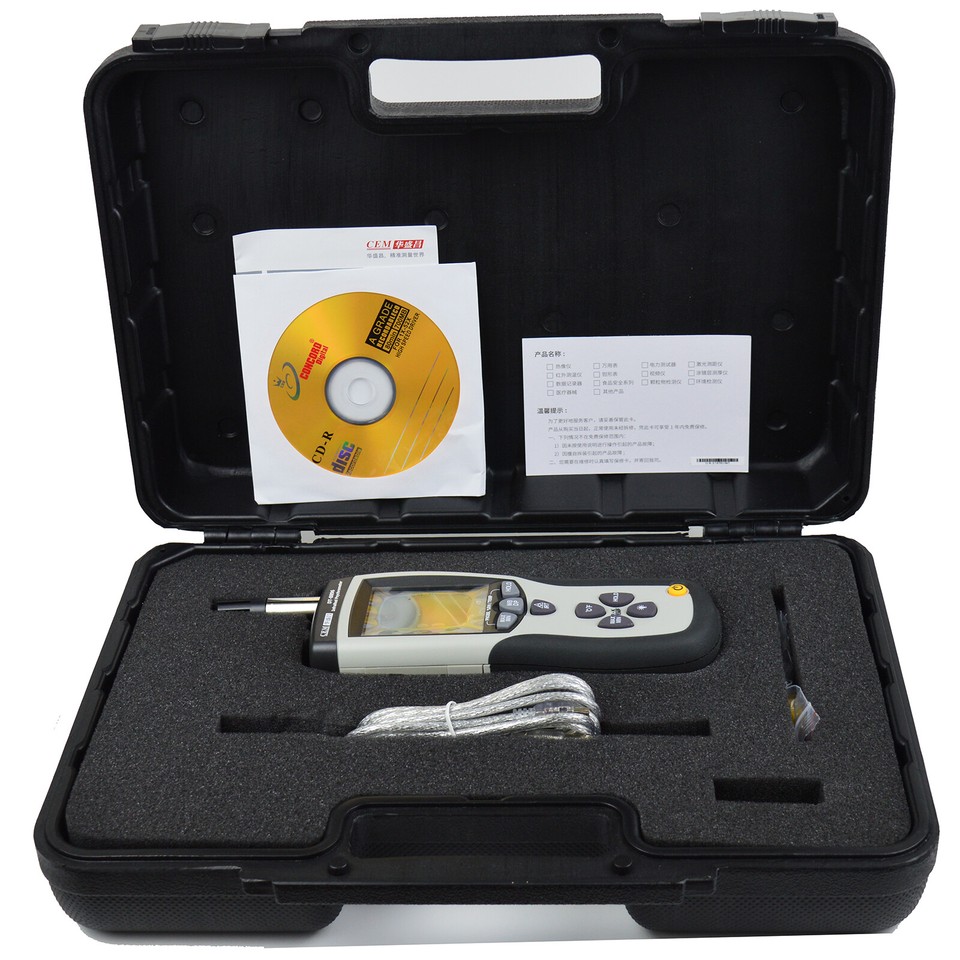 CEM DT-8896 Psychrometer with InfraRed Thermometer Triple Digital LCD ...