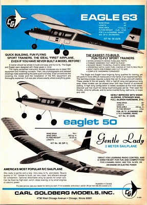 Sig Eagle 63 Eaglet Gentle Lady Airplane RC Print Ad Ephemera Wall Art ...