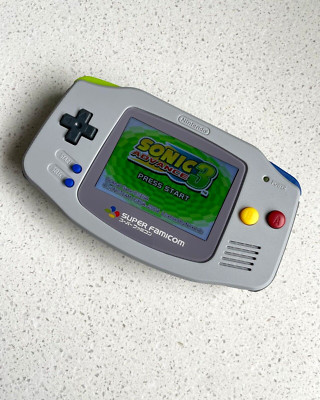 Nintendo Gameboy Advance GBA Game Boy AGB BACKLIT IPS V2 SUPER FAMICOM ...