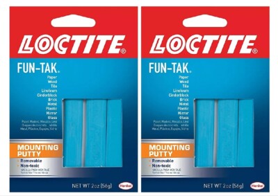 Loctite Fun-Tak Mounting Putty New 2oz Each Removable Non-Toxic (2-PACK ...