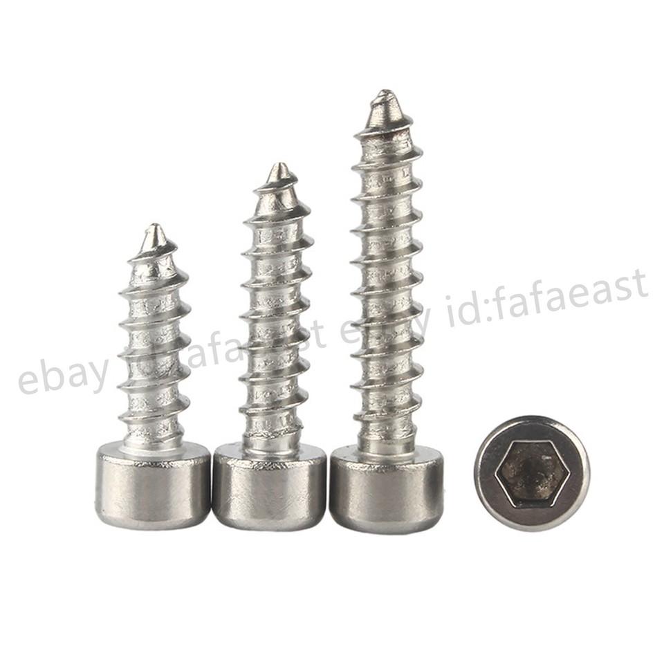 Allen Hex Socket Head Cap Self-tapping Screws Bolts Allen Key Nickel ...